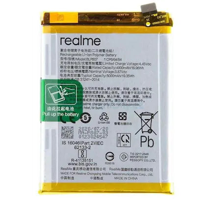 Genuine Battery BLP807 for Realme 7 RMX2155 / Realme 7 5G 5000mAh with ...